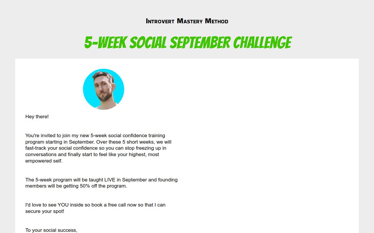 5-Week Social Confidence Sprint 5-Week Social Confidence Sprint